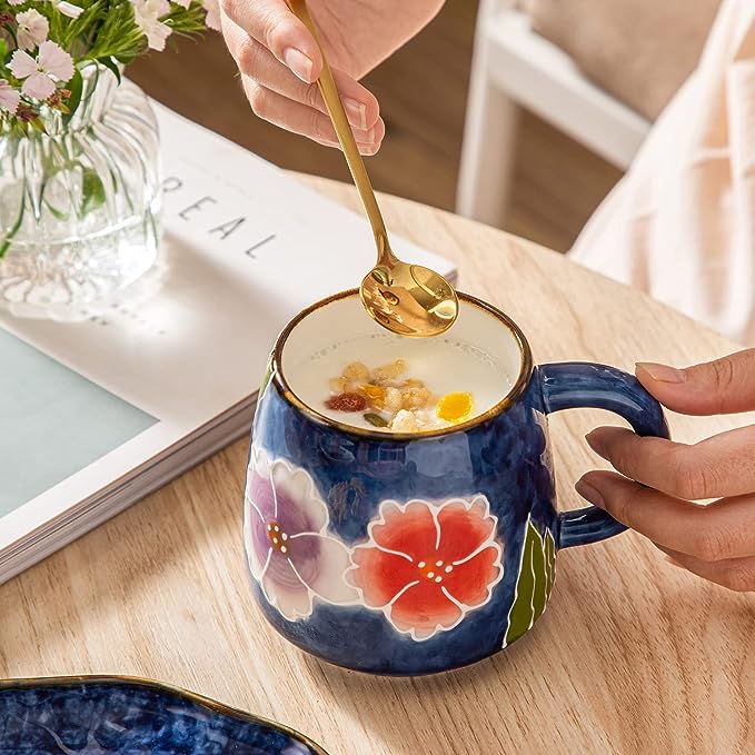 Traditional Japanese Underglaze Coffee Mug [Aoi] | Drinkware Online ...