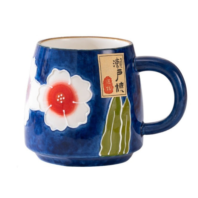 Traditional Japanese Underglaze Coffee Mug [Aoi] | Drinkware Online ...