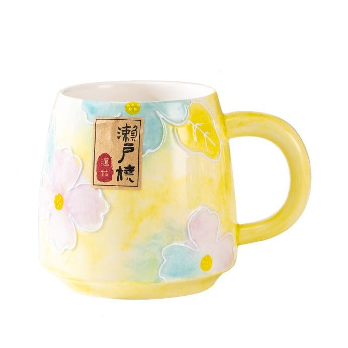 Yellow Traditional Japanese Underglaze Coffee Mug | Drinkware Online ...