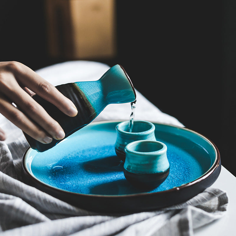 Sake Bottle and Cup Set [Ice Crack] | Sake Oni