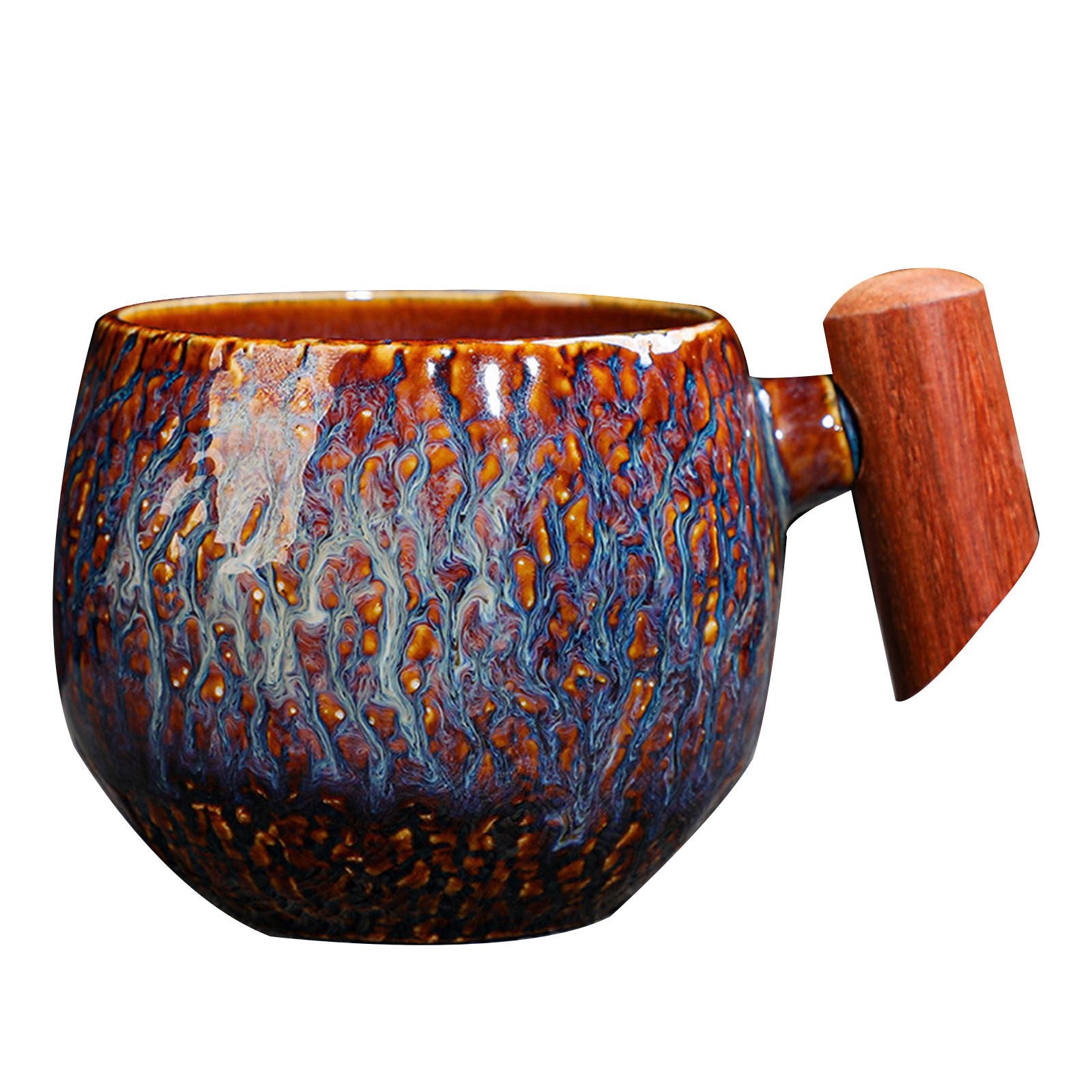 Wooden Handle Kiln Change Coffee Mug [Lava] | Drinkware Online Shop ...